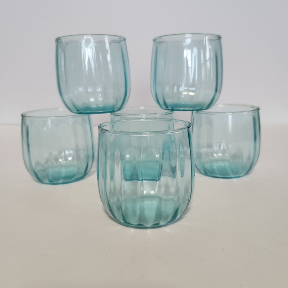 Vintage | Dining | Vintage Aqua Blue Roly Poly Glasses | Poshmark